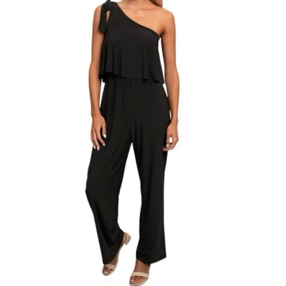 Emma & Michele | Pants & Jumpsuits | Emma Michele One Shoulder Jumpsuit ...
